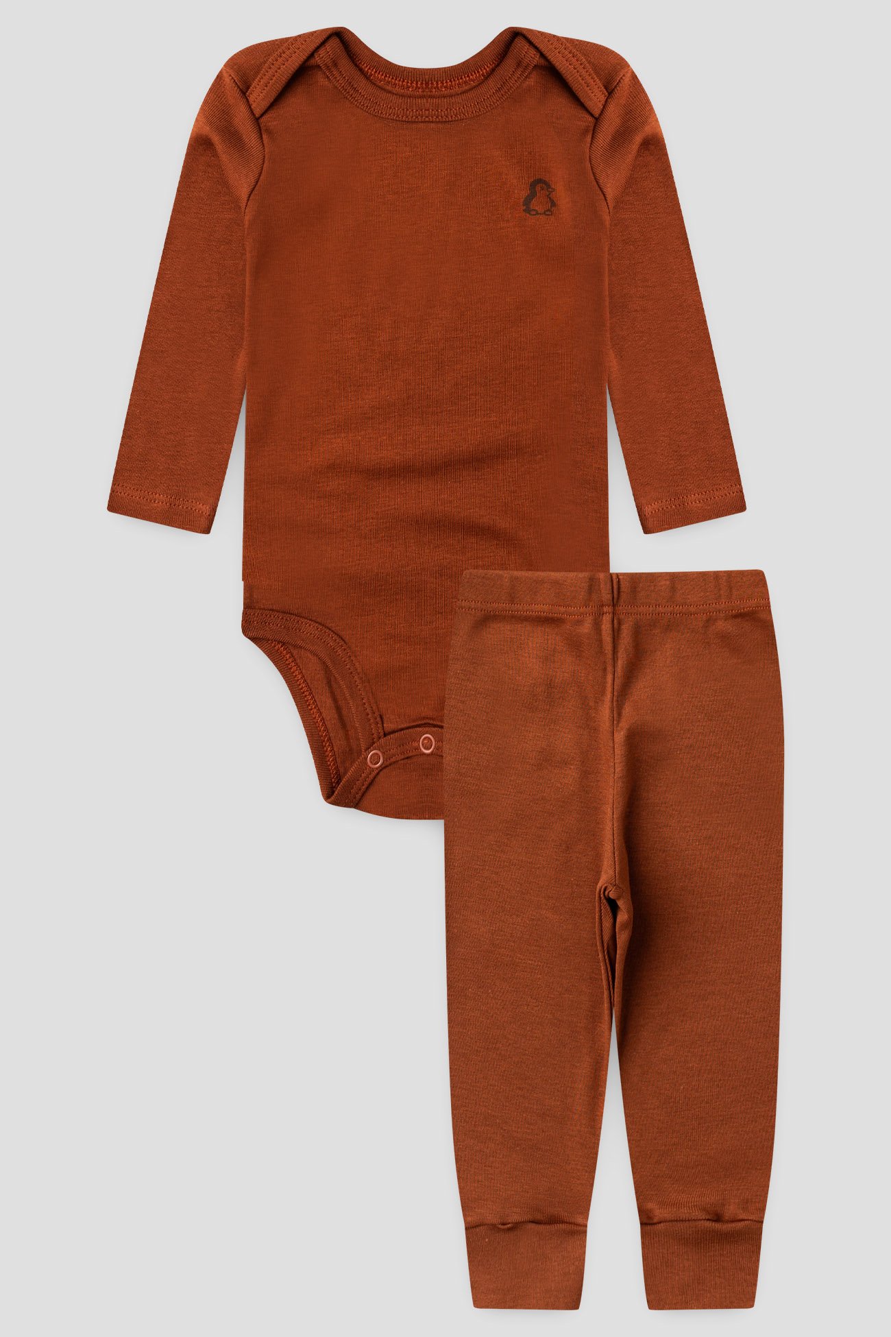 Conjunto Body Longo Ferrugem com Logo